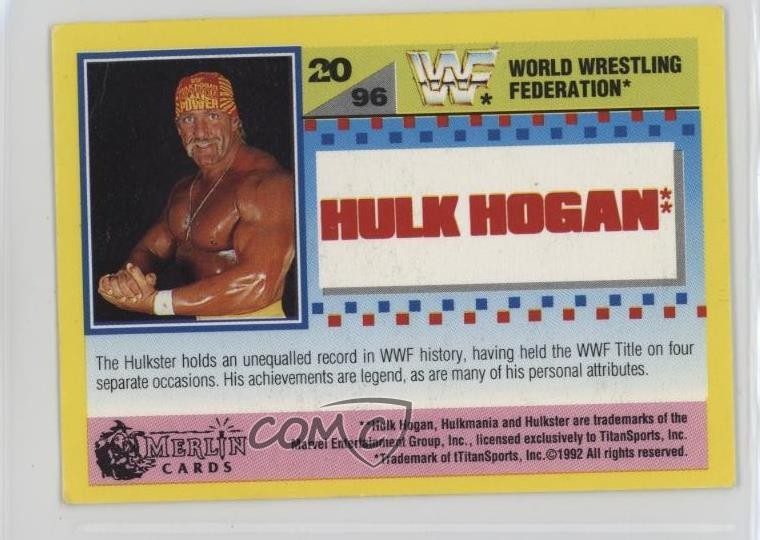 1992 Merlin Gold Series WWF Series 2 Hulk Hogan #20 | eBay