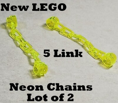 New LEGO Chains 5 Link short Chain GHOST Gear NEON YELLOW Clear ...
