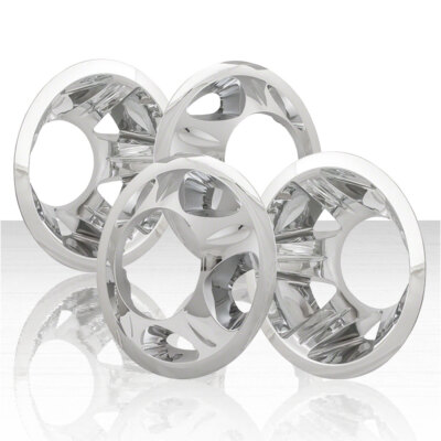 4 Chrome 17" Dually Wheel Simulators Dual Rim Liners for 08-10 ...