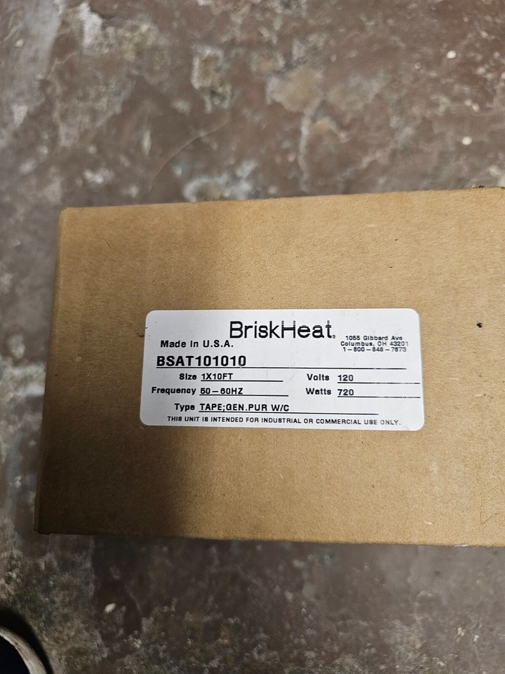 Briskheat Heating Tape Bsat101010 Adjustable Control | eBay