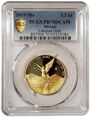 2019 1/2 Oz GOLD MEXICAN LIBERTAD PCGS PR70DCAM Gold Shield Coin. | eBay