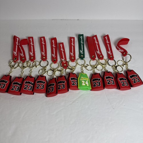Michael Jordan 11 piece plus 1 Kobe Bryant forever sports keychains 12 ...