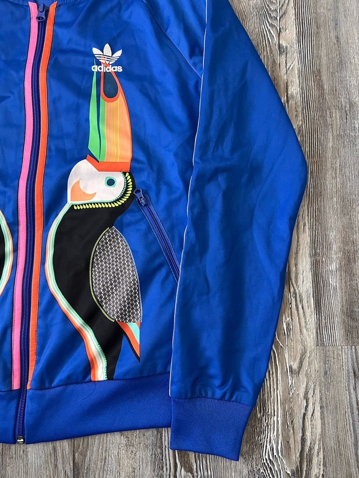 Adidas Farm Rio Toucan Bird Print Full Zip Bomber Track Jacket - Women ...