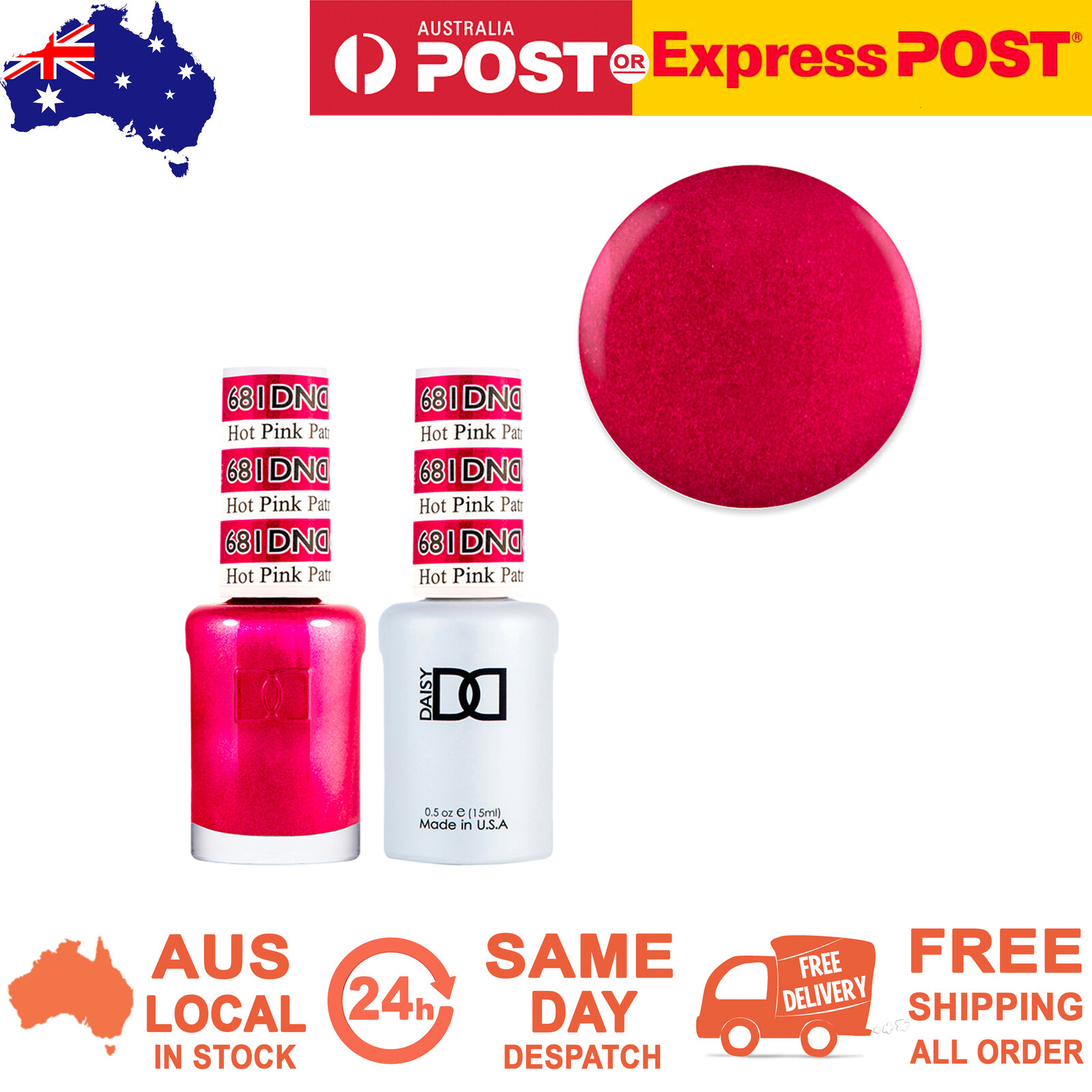 DND 681 Hot Pink Patrol - Daisy Collection Nail Gel & Polish Duo 15ml ...