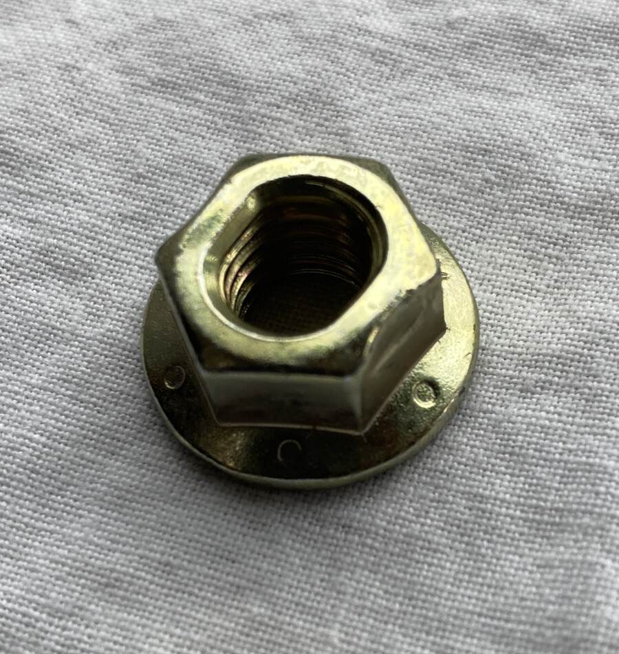 3/8"x16 Grade 8 (G) Hex Flange Top Lock Nuts Coarse Thread, Yellow Zinc ...