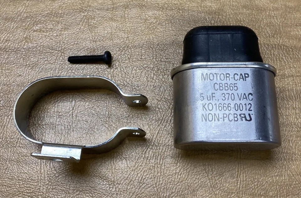 5 MFD 370vac Oval Electric Motor Run Capacitor CBB65, w/ boot and ...
