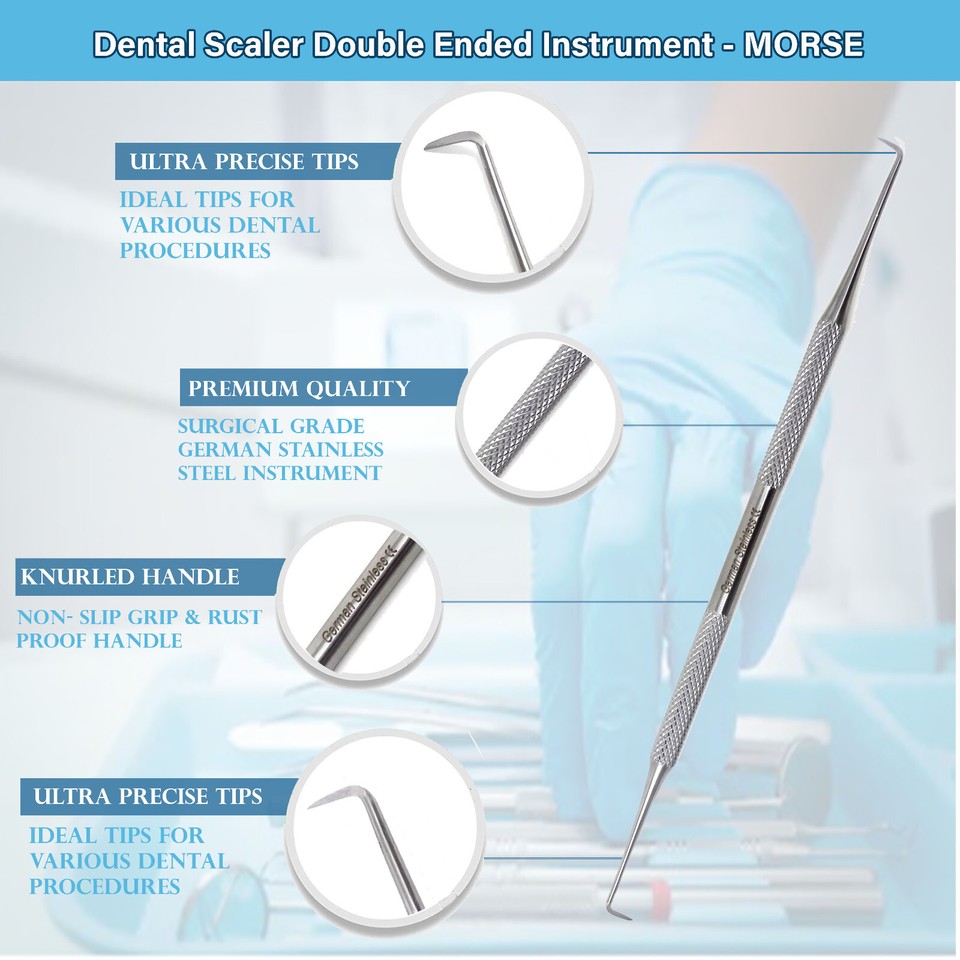 6Dental Morse Scaler Periodontal Curette Sickle Scaler Anterior Teeth ...