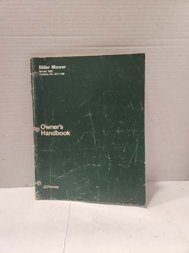 Original JCPenney 10 HP Rider Lawn Mower Model 1822 Owner Handbook ...