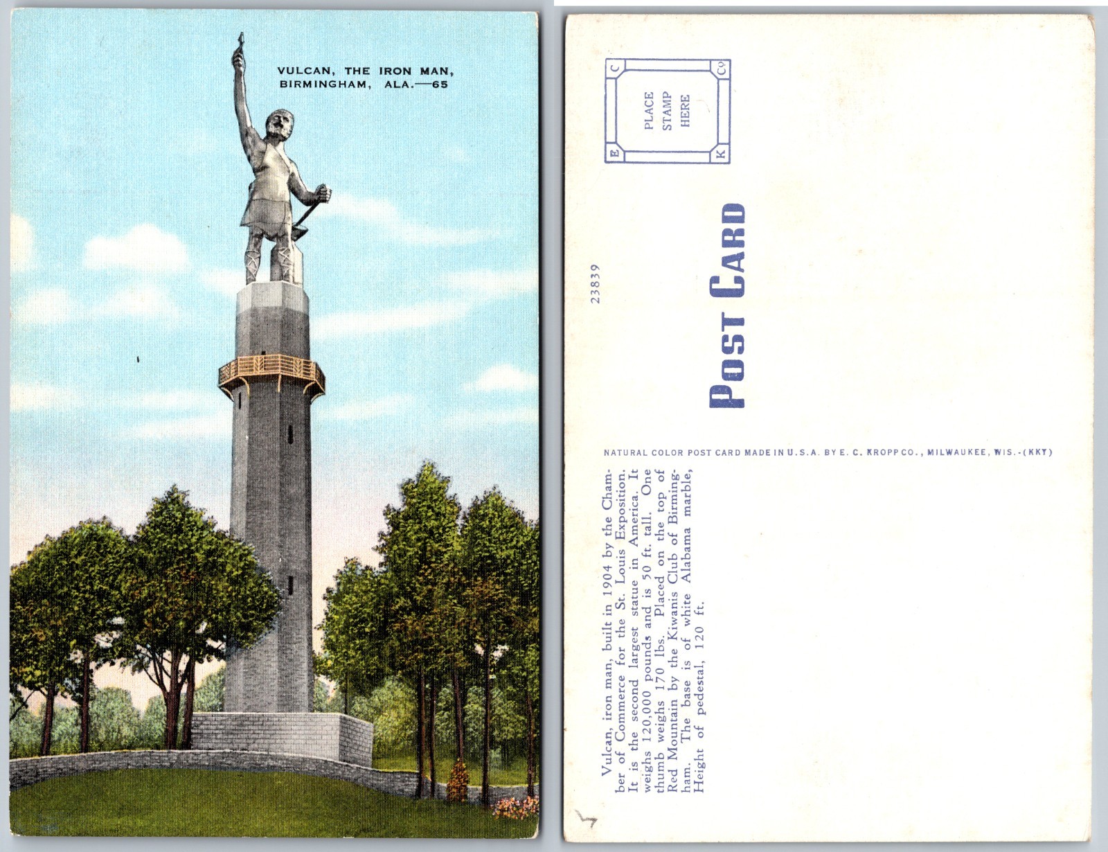Vulcan Iron Man Birmingham AL Postcard | eBay