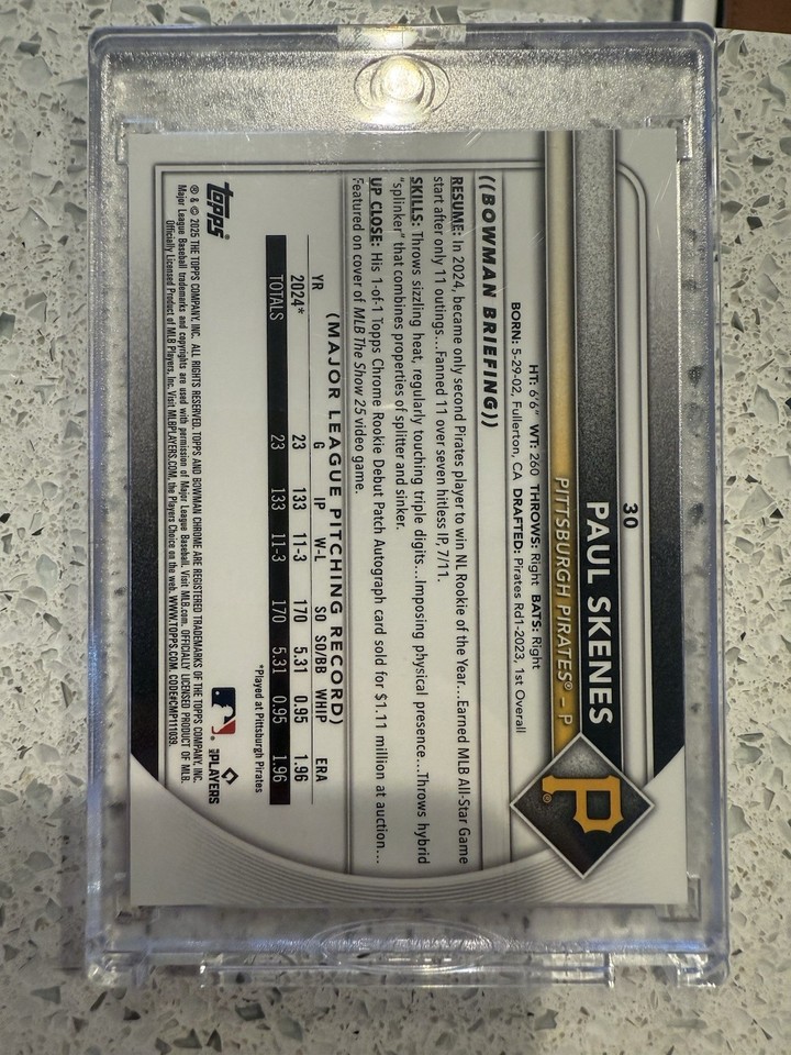 2025 Bowman Chrome Paul Skenes #30 Mega Box Blue mojo /150 | eBay