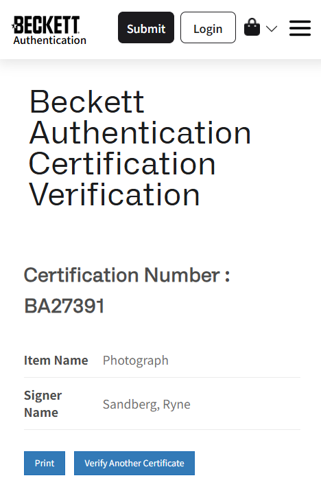 Photo 8x10 Autograph Ryne Sandberg Photo 8x10 COA | eBay