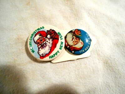 2-Vintage 1930-31 Christmas/Santa Claus Pinbacks 1" & 1.25" | eBay