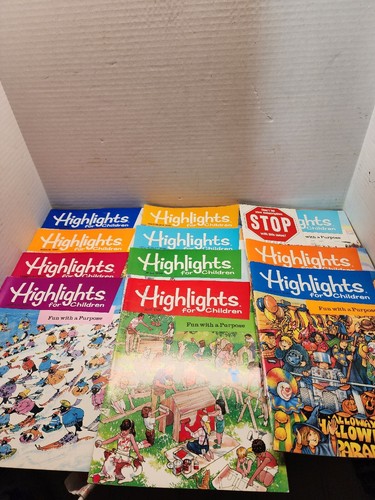 Vintage 1990 complete year of Highlights for Children Magazines. Fun ...