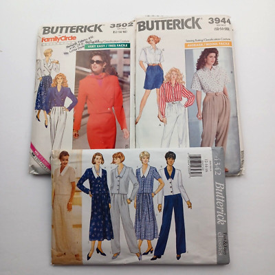 Butterick 3502 3944 4342 Women's Size 12-16 Skirt Pants Jacket UNCUT ...