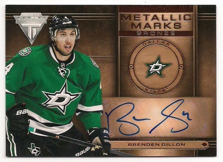 Brenden Dillon 13-14 Panini Titanium Metallic Marks Bronze Autograph ...