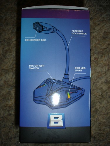 Bugha LED Light up gaming universal Mic Xbox PS4 PC adjustable ...