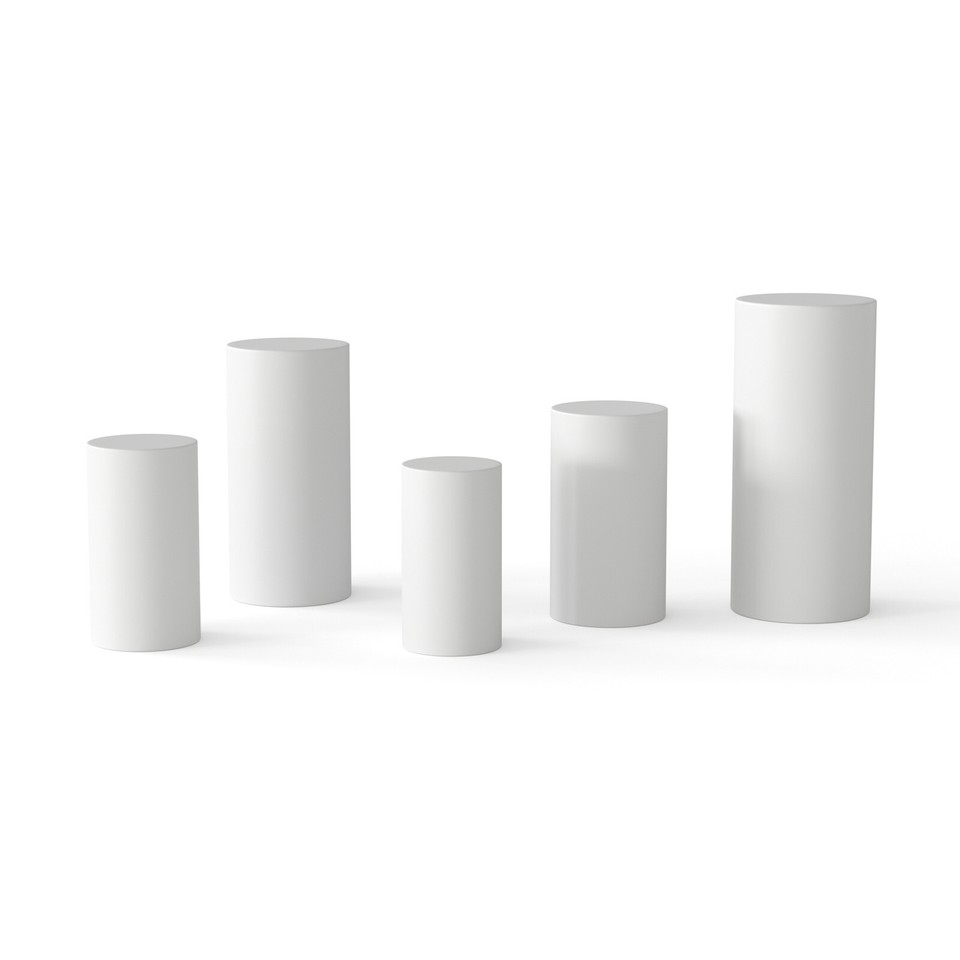 5X Metal Plinth Cylinder Dessert Pedestal Wedding Cake Flower Display ...