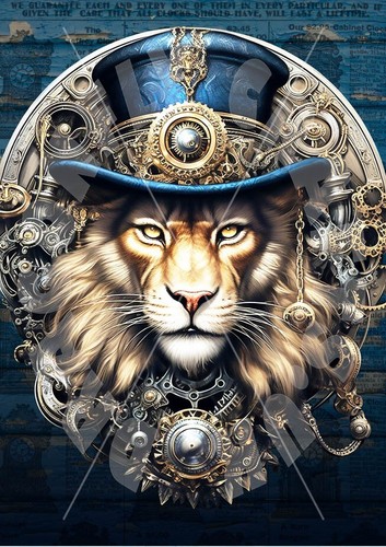 Rice Paper Decoupage Steampunk Lion 2 for Scrapbook, Craft, upcycle ...