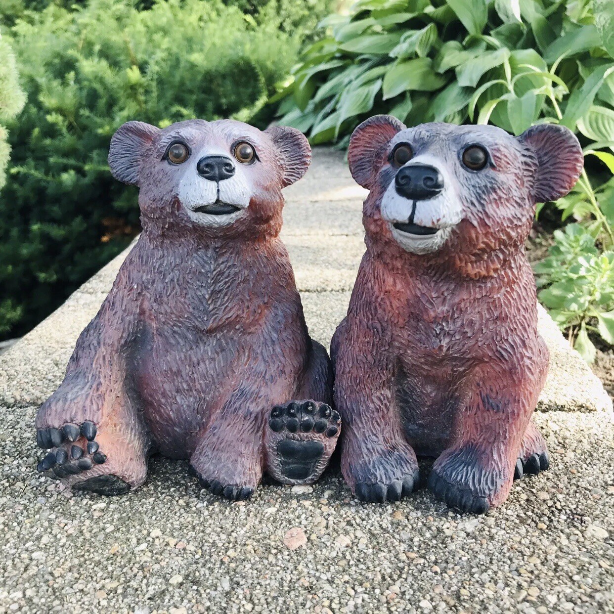 Vintage Artline Maroon-Burgundy Bears Cubs Lawn Patio Garden Outdoor ...