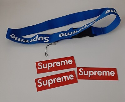 supreme lanyard WITH 3 STICKER NEW | eBay