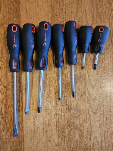 Husky Tool Lot 7 Piece Soft Handle Cushion Grip Screwdriver Set- Late ...