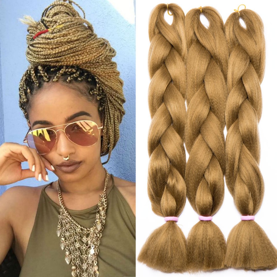 5 Bundles 24" 100g Ombre Christmas Jumbo Braiding Afro Hair Extensions ...