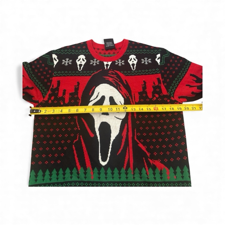 Scream Ghost Face Ugly Christmas Sweater Size Small Horror Movie Knit ...