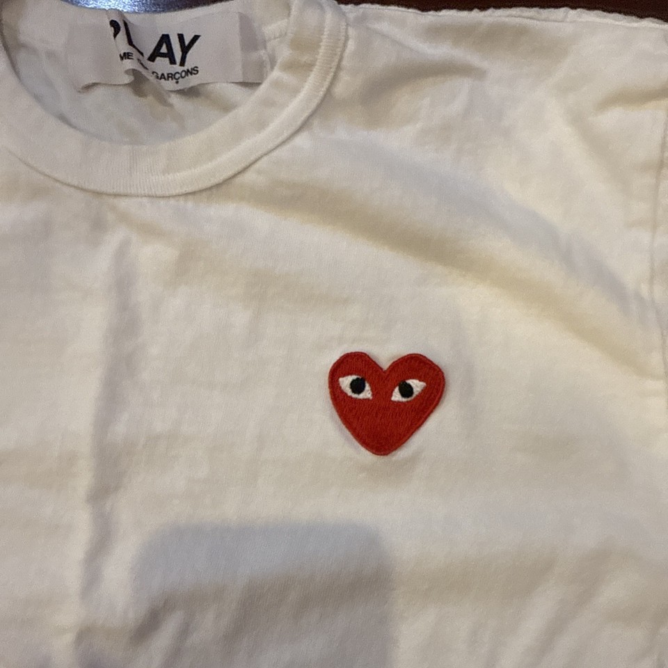 COMME DES GARCONS CDG PLAY KIDS RED HEART T-shirt Size small Japan ...