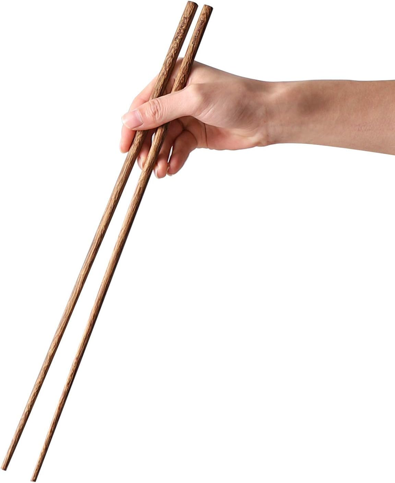 Extra Long Cooking Chopsticks 16.5" Reusable Wenge Wooden Chop Sticks ...