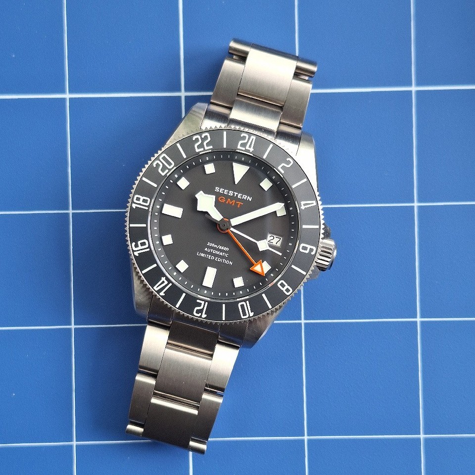 SEESTERN S462.K Titaniumn GMT Professional Diver Limited Edition Mens ...