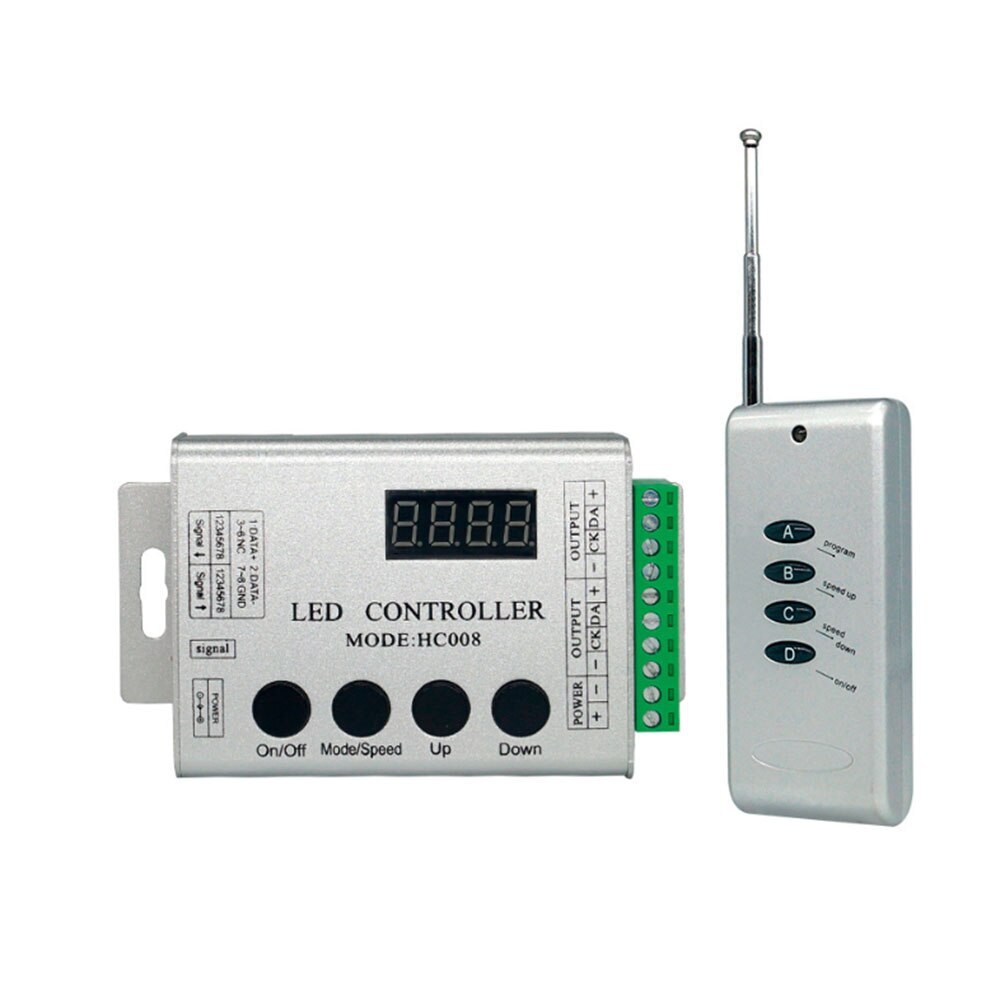 HC008 LED Full Color Controller 5-24V WS2812B Addressable RGB Light RF ...