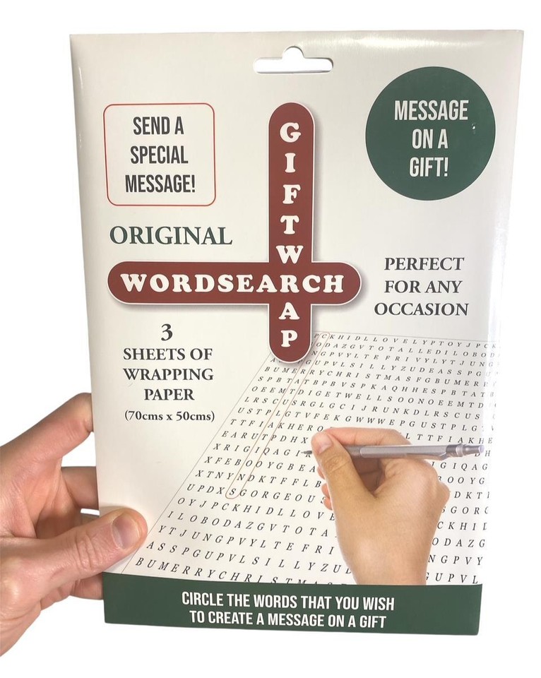 🎁 Hilarious "Find the Words" Wrapping Paper – 3 Sheets of Gift-Wrapping ...