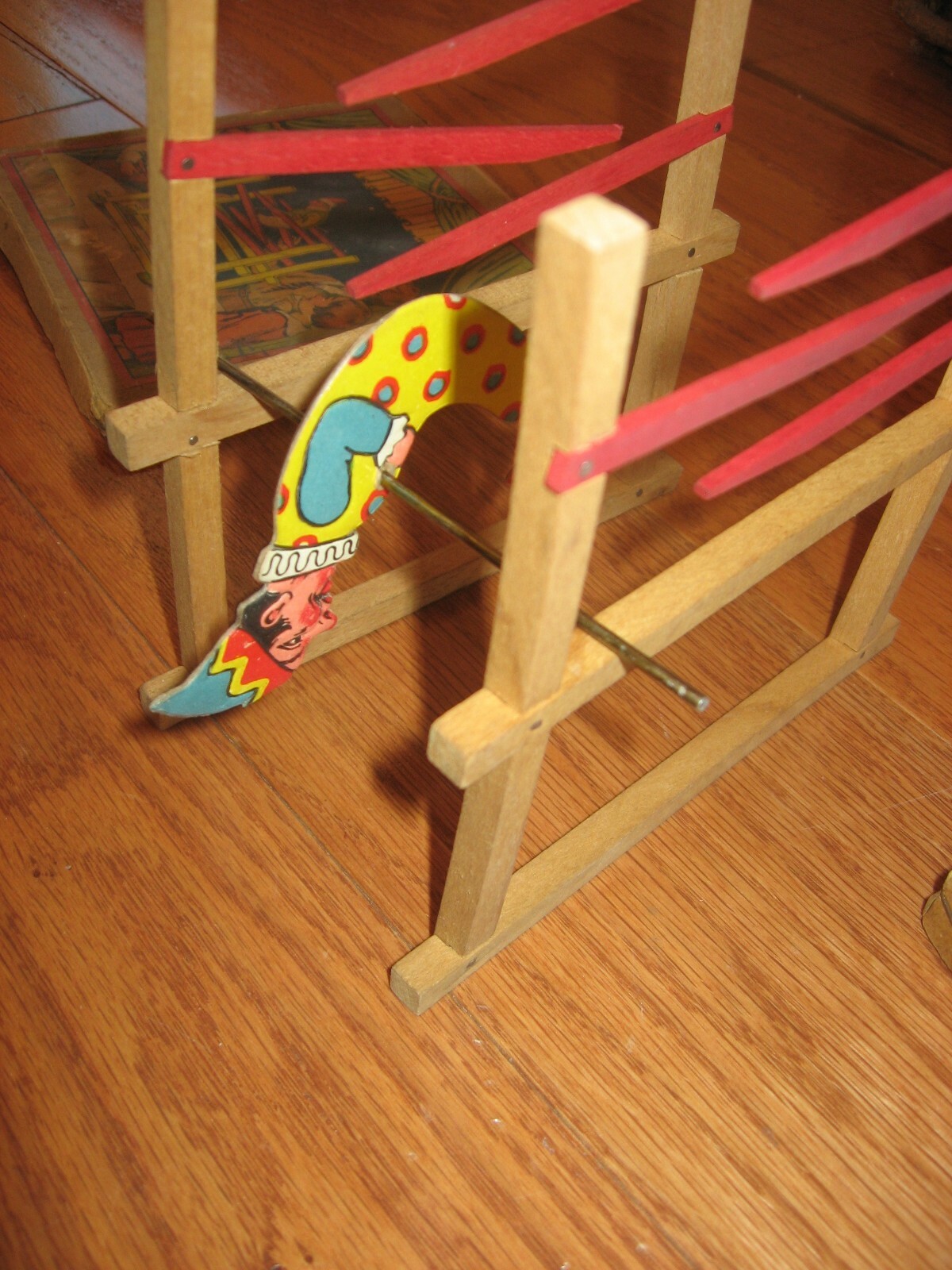 Antique VTG Saxony Germany Wood Acrobat 1800s Box Rare German Toy Clown ...