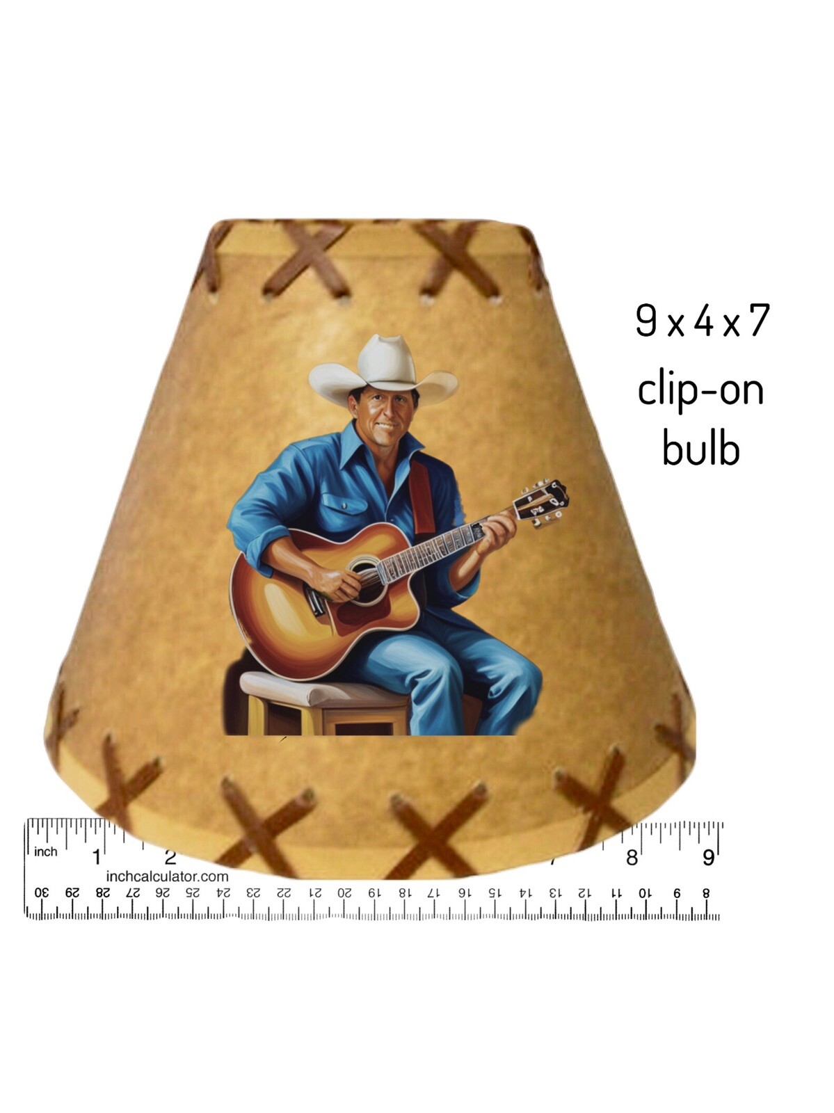 Rustic Oiled Kraft Country Western Lamp Shade Cowboy Decal, Clips On ...