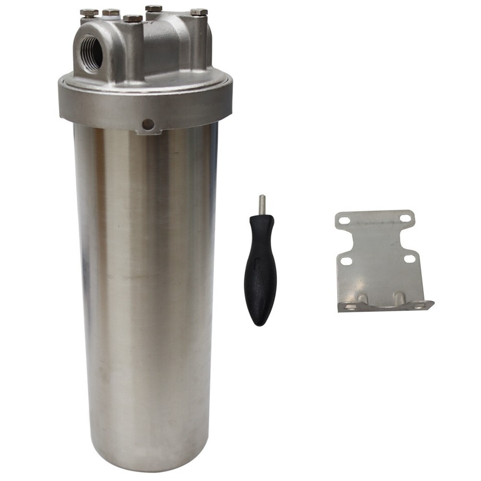 1/2" NPT Stainless Steel Water Filter Housing 10" Cartridges 72psi with ...