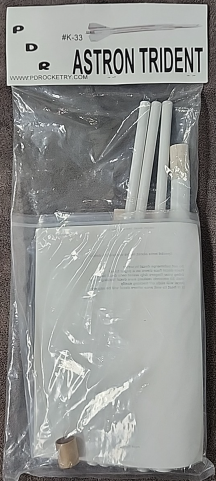 OOP. PD Rocketry Model Rocket Kit Astron Trident #K-33 Free Shipping No ...