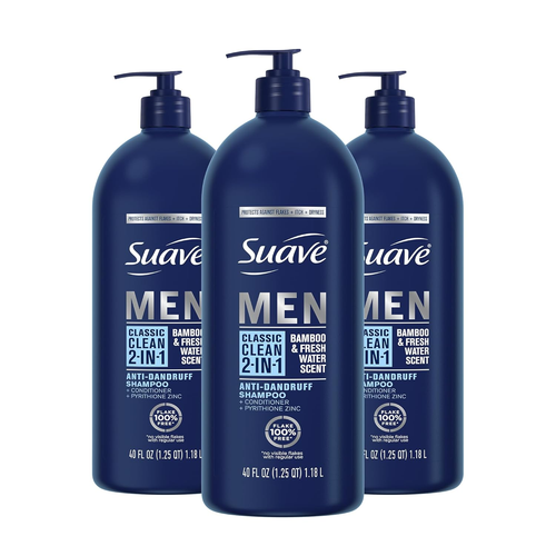 Suave Men 2 in 1 anti Dandruff Shampoo and Conditioner, Classic Clean ...