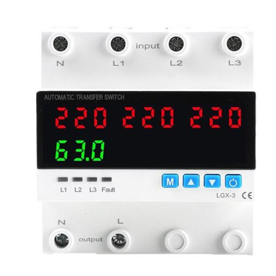 Three Phase 63A Voltage Protection Relay for CNC Machines with Auto ...