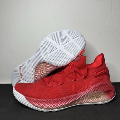 Under Armour Curry 6 Red/White Basketball Shoes Mens Sizes NEW* 3022893 ...