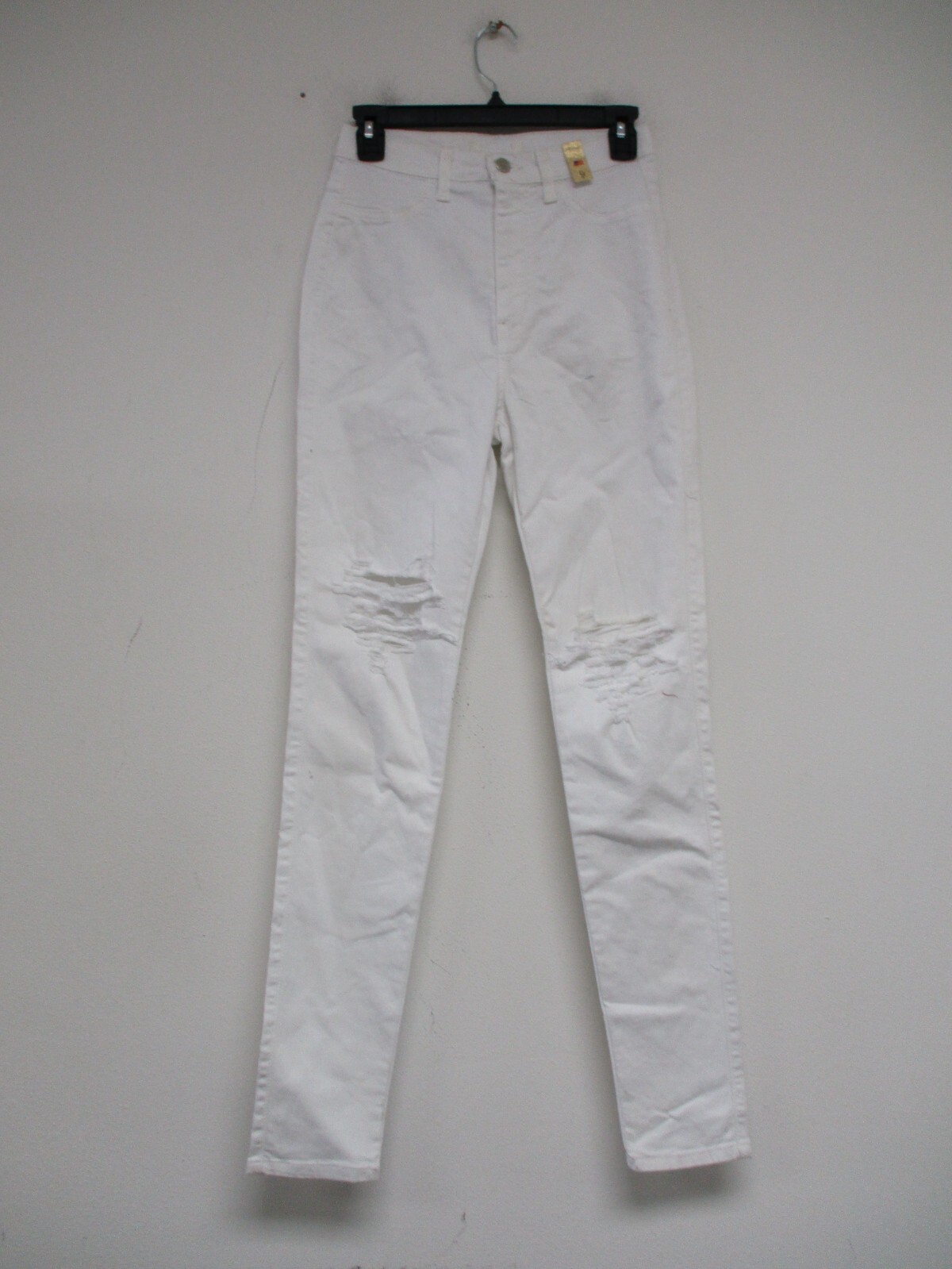 Vibrant Women's Jeans Size 9 White Distressed Skinny Stretch 28x30 Slim P502 | eBay