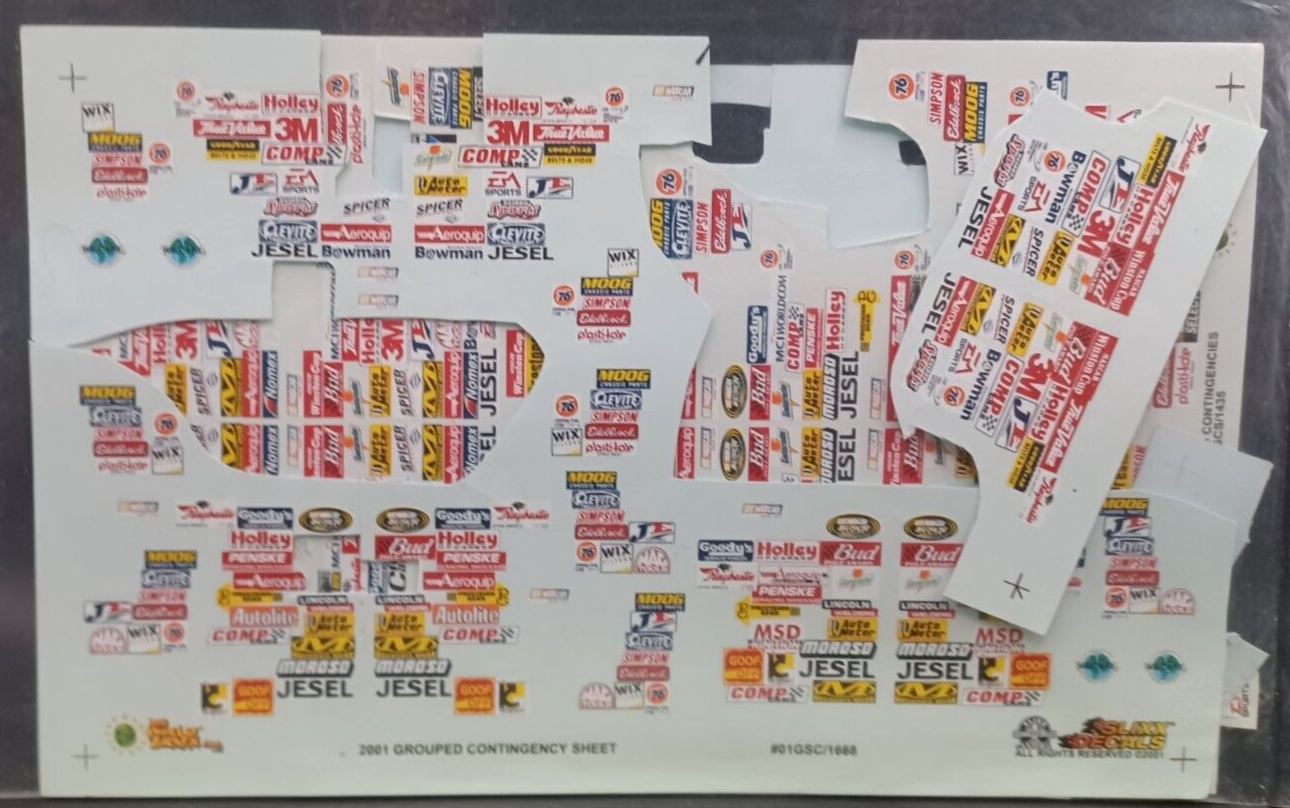 Slixx | No. 01GSC | 1:25 2001 Group Contingency Sheet Decals INCOMPLETE ...