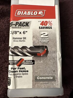 Diablo 3/8 in. x 4 in. x 6 in. SDS-Plus 2-Cutter (25-Pack) DAMPL2220 ...