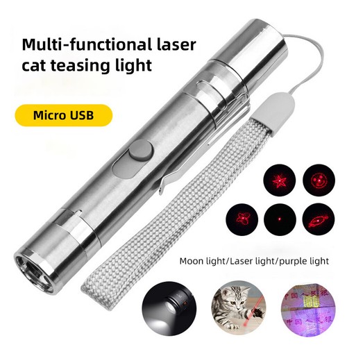 3-in-1 Interactive USB Rechargeable Laser Light Laser Sight Pointer ...