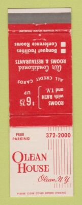 Matchbook Cover - Olean House Olean NY | eBay