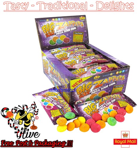 ZED CANDY BIG SOUR ZAPPERS JAWBREAKER Veg Halal Chewing Gum | eBay