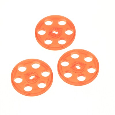 3x Lego Technic Pulley 3x3 Transparent Neon Orange Wheel 49750 65668 ...