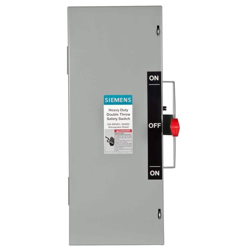 Siemens 30A 600V Double Throw Non-Fusible Safety Switch - DTNF361 for ...