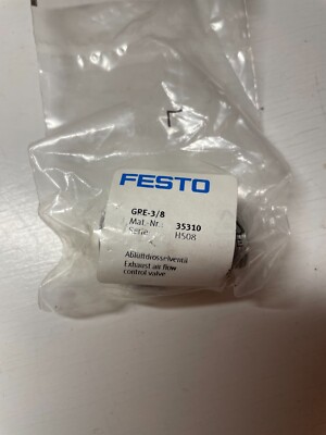 FESTO GRE-3/8 35310 H508 EXHAUST THROTTLE FLOV CONTROL VALVE NEW | eBay