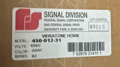 Federal Signal 450-012-31 45001231 Vibratone Horn 12v-dc New Unopened ...