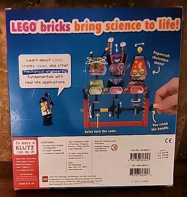 LEGO Gear Bots Kit-STEM Kinetic Model Building Set, 62 LEGO Pieces ...